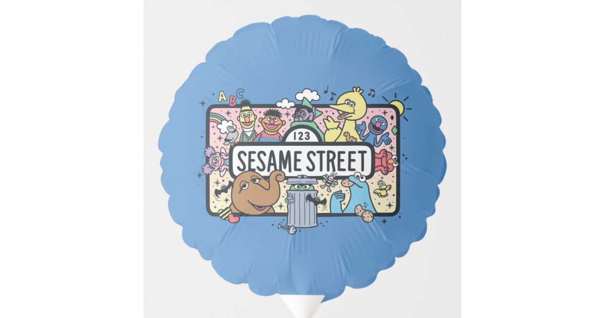 Sesame Sesame | Sesame Pals Doodle Sign Balloon | Zazzle
