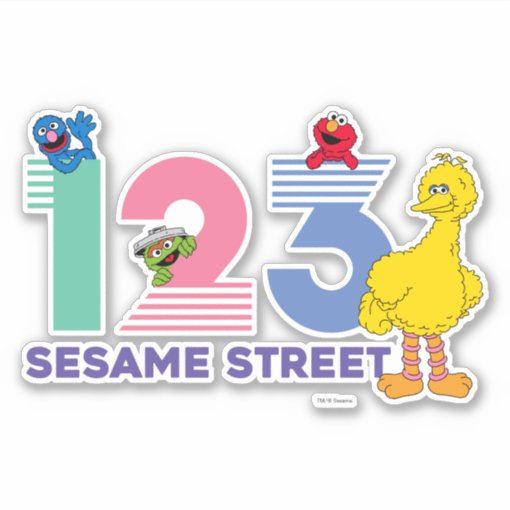 Sesame Street 123 Sticker | Zazzle