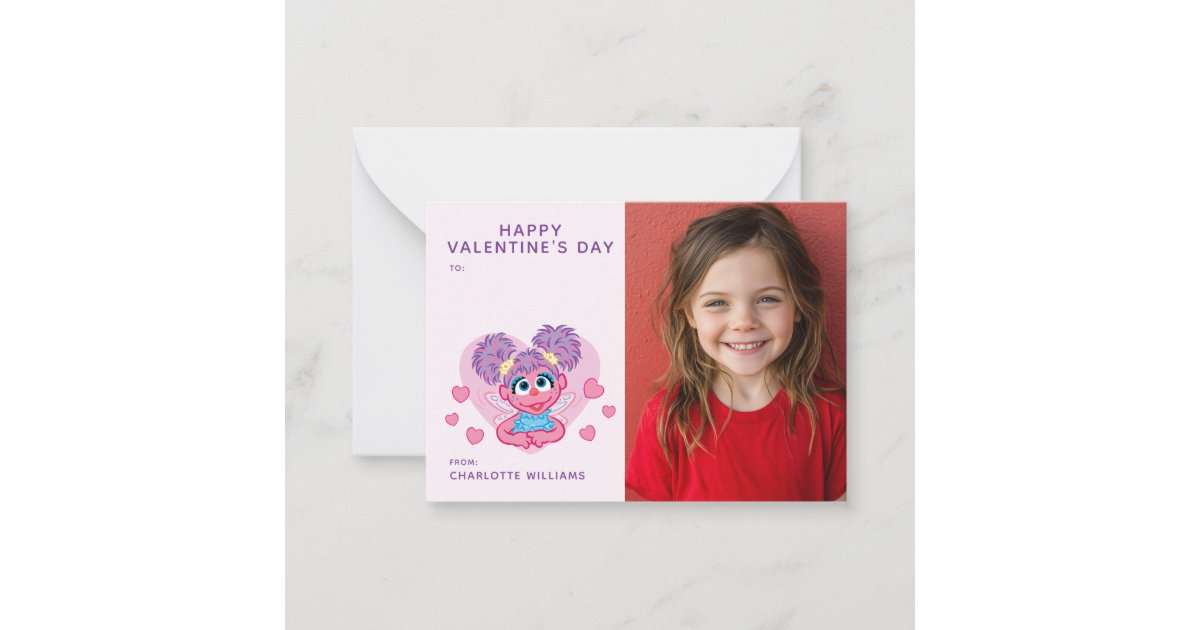 Sesame Street | Abby Cadabby Heart Photo Note Card | Zazzle