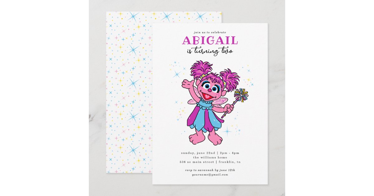 Sesame Street Abby Cadabby Sparkles Birthday Invitation | Zazzle
