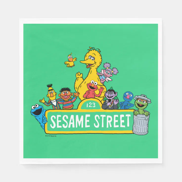 Sesame Street | All Around the Sesame Street Sign Napkins | Zazzle