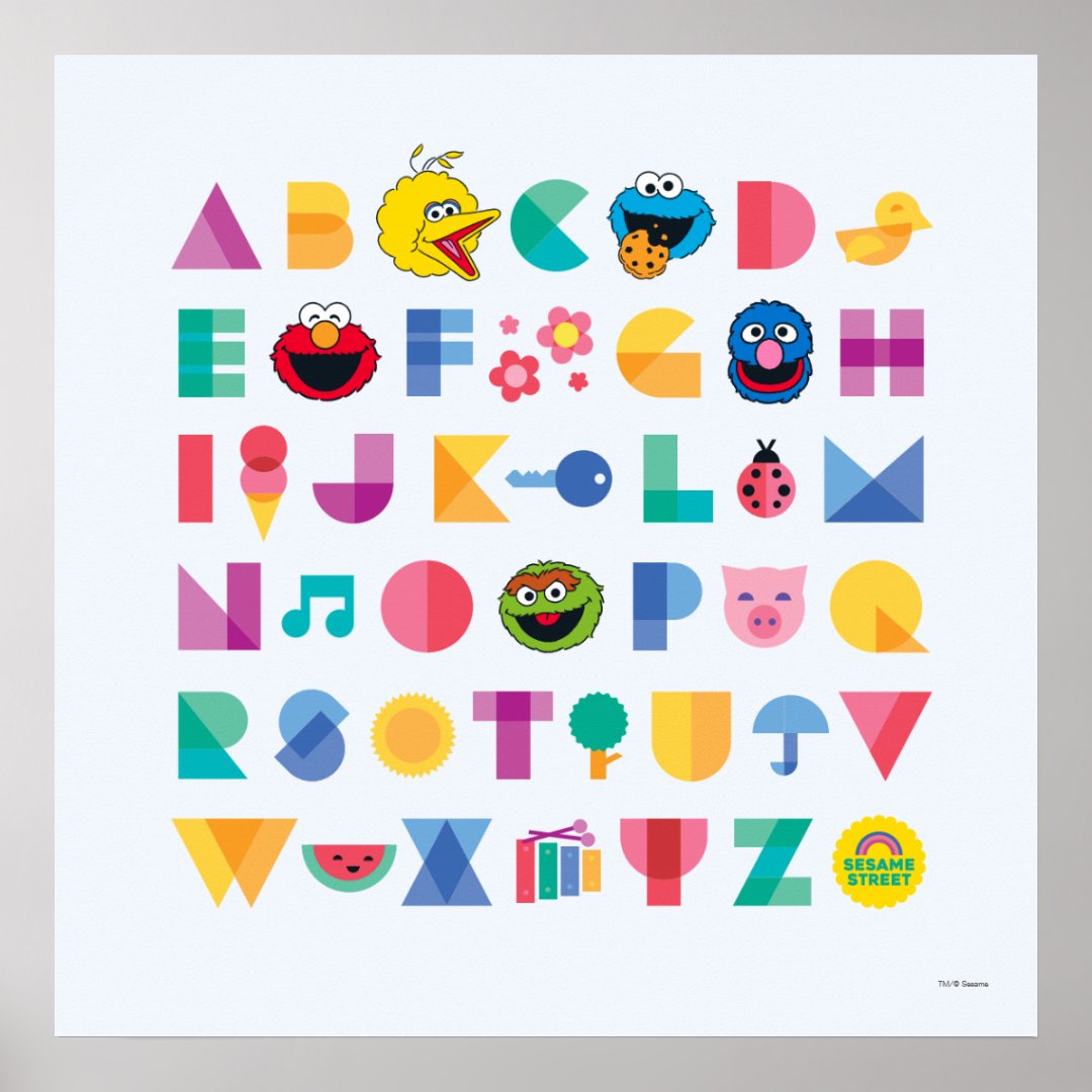 Sesame Street Alphabet Poster | Zazzle
