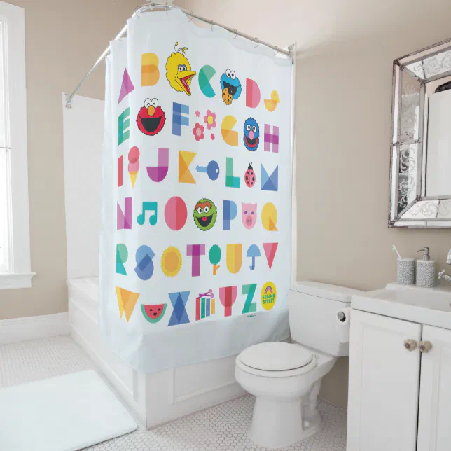 Sesame Street Alphabet Shower Curtain | Zazzle