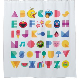 Sesame Street Alphabet Shower Curtain | Zazzle
