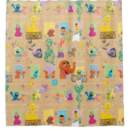 Sesame Street Apartment Windows Pattern Shower Curtain | Zazzle