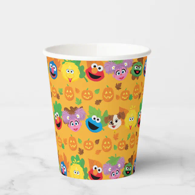 Sesame Street Autumn Leaves Pattern Paper Cups | Zazzle