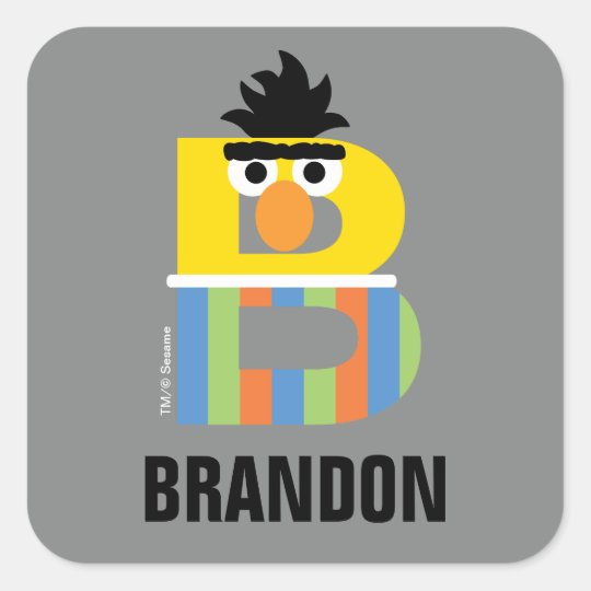 Sesame Street | B is for Bert Square Sticker | Zazzle.com