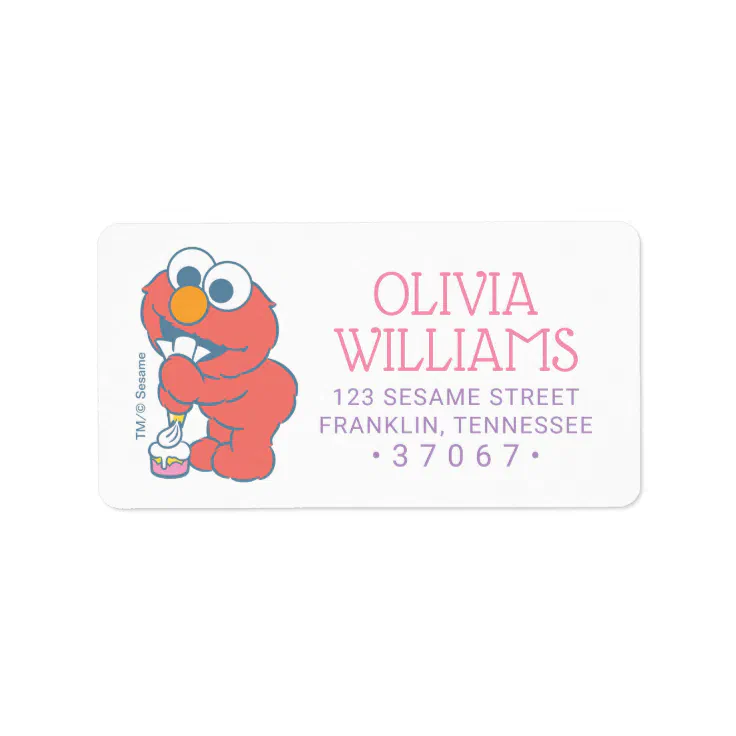 Sesame Street | Baby Birthday - Elmo Label | Zazzle