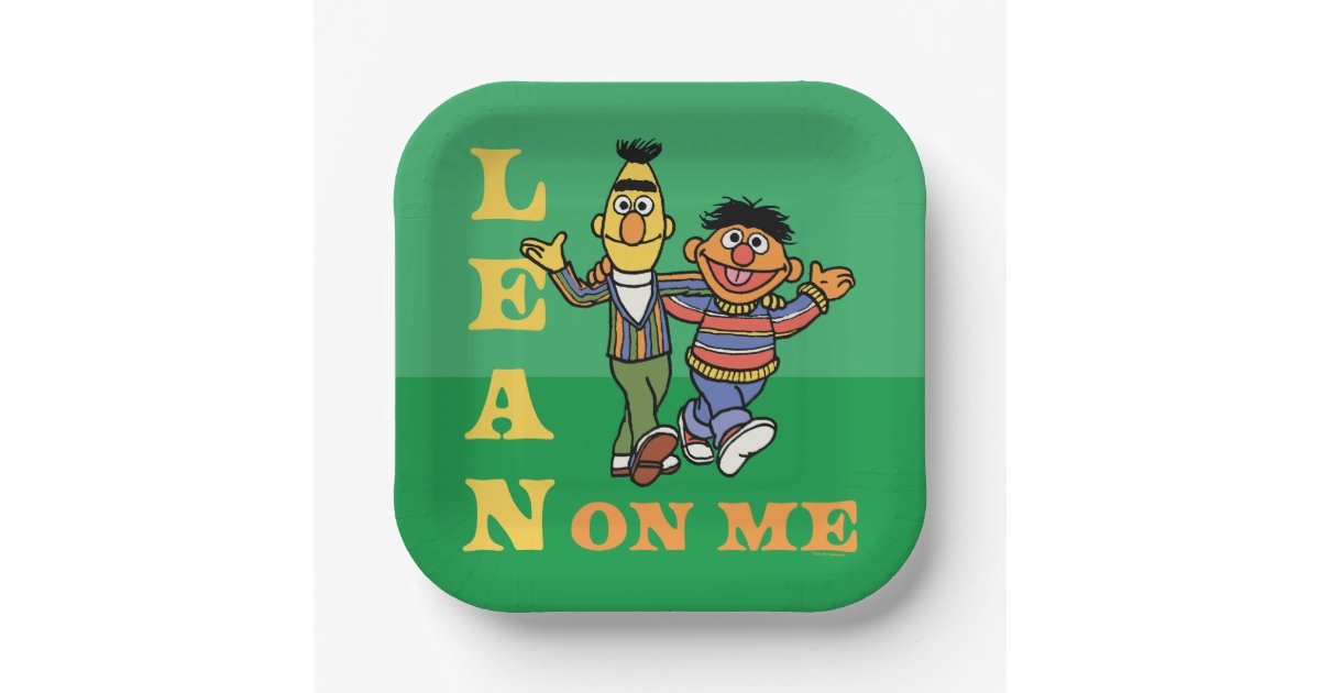 Sesame Street | Bert & Ernie Lean on Me Paper Plates | Zazzle