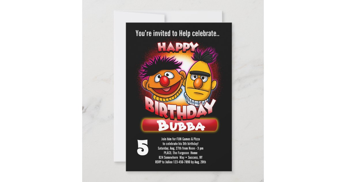 Sesame Street | Bert & Ernie Themed Birthday - TM/ Invitation | Zazzle