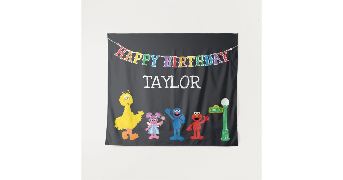 Sesame Street Chalkboard Birthday Tapestry Zazzle