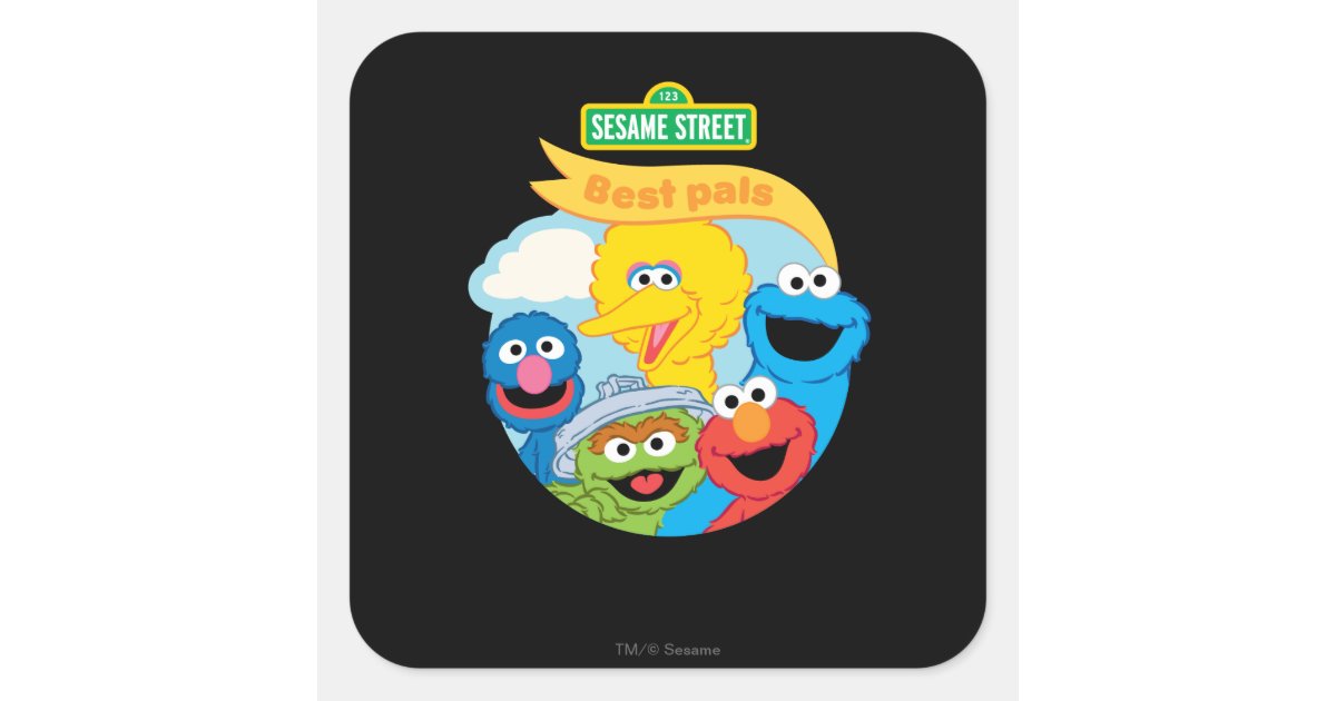 Sesame Street Character Art Square Sticker | Zazzle