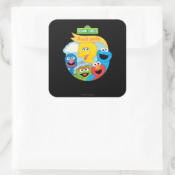 Sesame Street Character Art Square Sticker | Zazzle