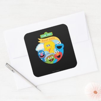 Sesame Street Character Art Square Sticker | Zazzle
