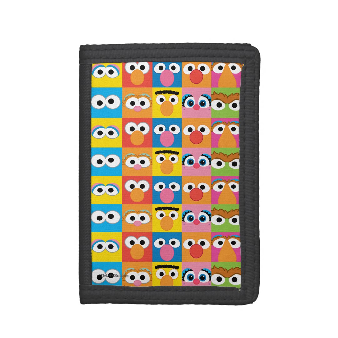 Sesame Street Character Eyes Pattern Trifold Wallet | Zazzle