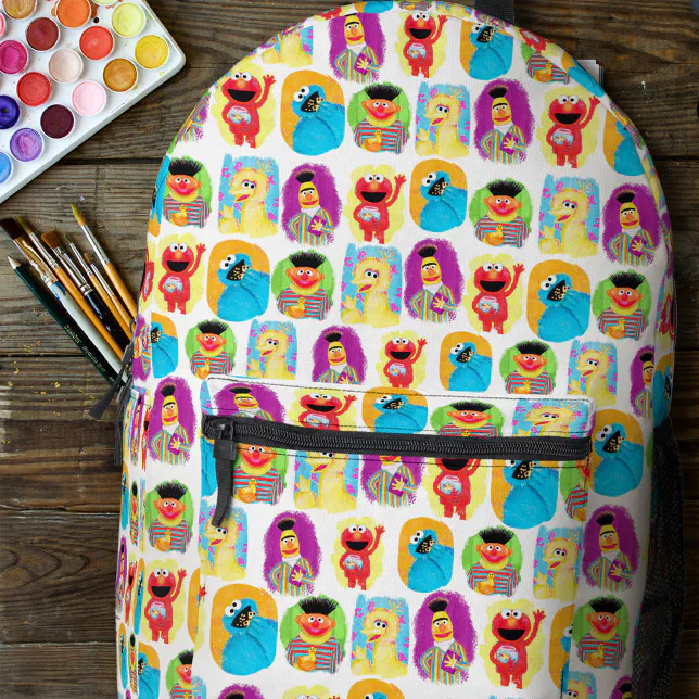 Sesame Street Character Fun & Colorful Pattern Printed Backpack | Zazzle