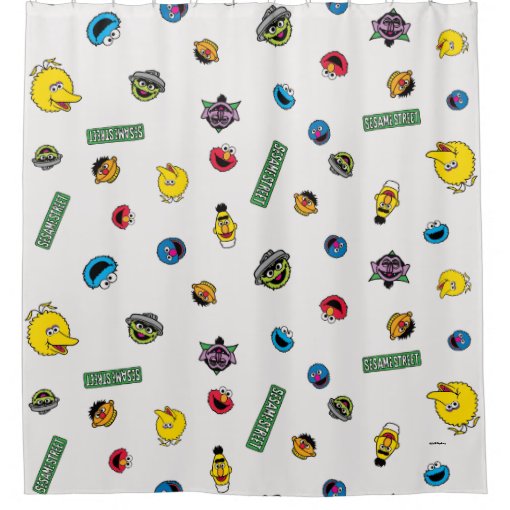 Sesame Street Character Pattern Shower Curtain | Zazzle