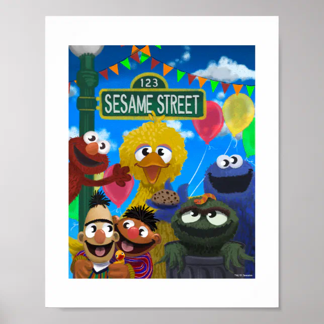 Sesame Street Characters | Party Scene Poster | Zazzle