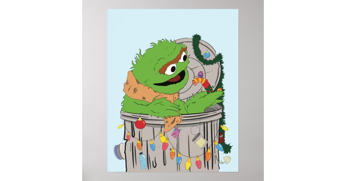 Sesame Street | Christmas Oscar the Grouch Poster | Zazzle