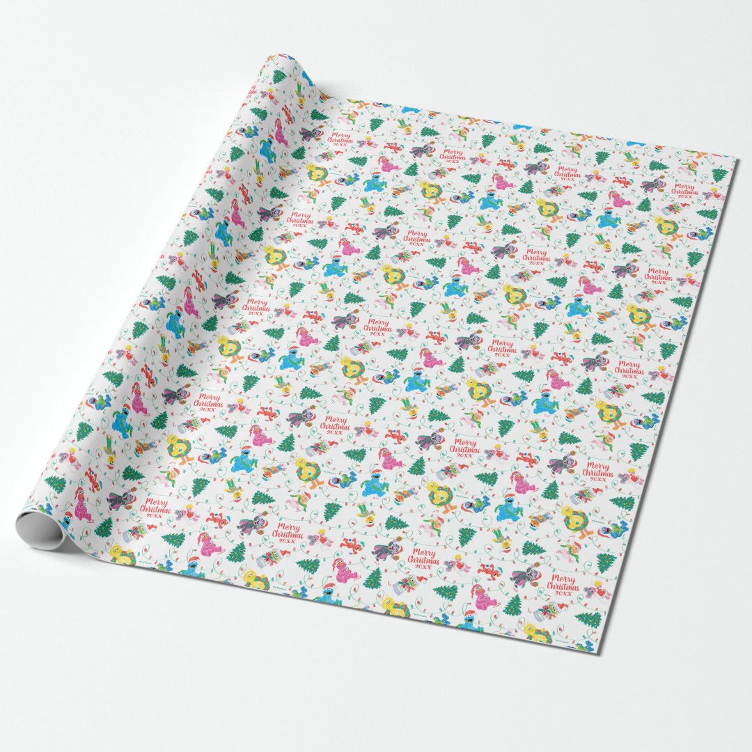 Sesame Street Christmas Tree Pattern Wrapping Paper | Zazzle