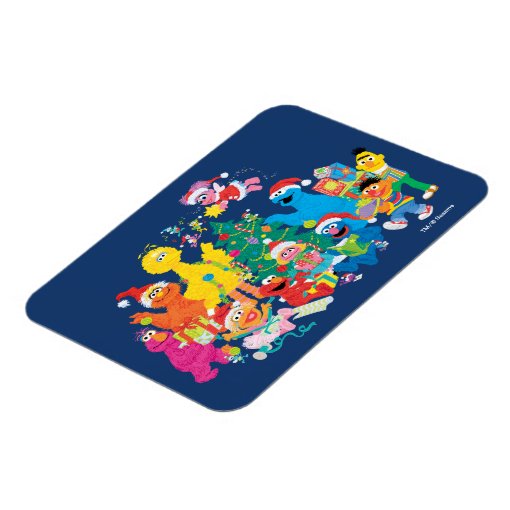 Sesame Street | Christmas with the Whole Gang Magnet | Zazzle