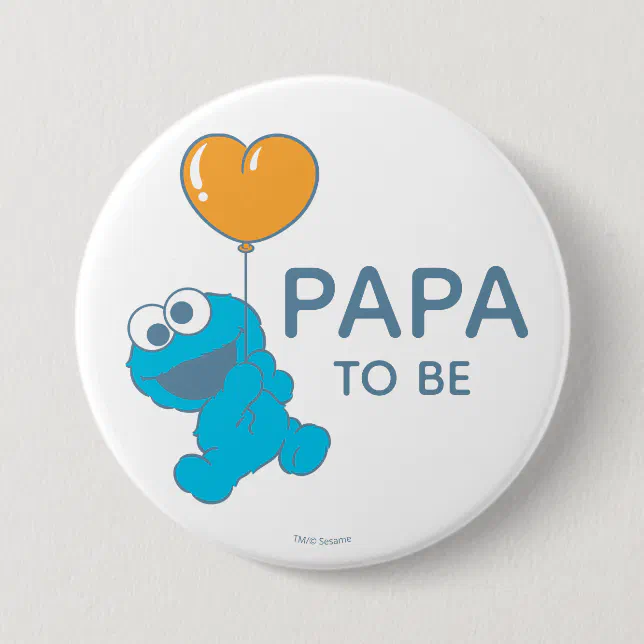 Sesame Street | Cookie Monster Baby Shower Papa Button | Zazzle