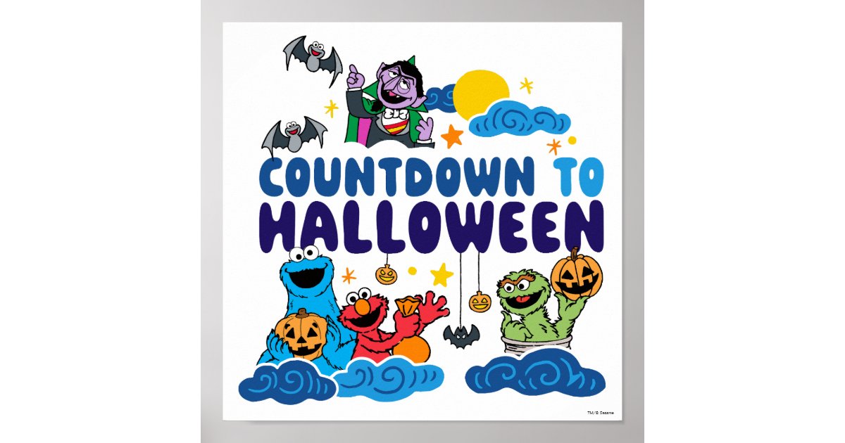Sesame Street | Countdown to Halloween Poster | Zazzle