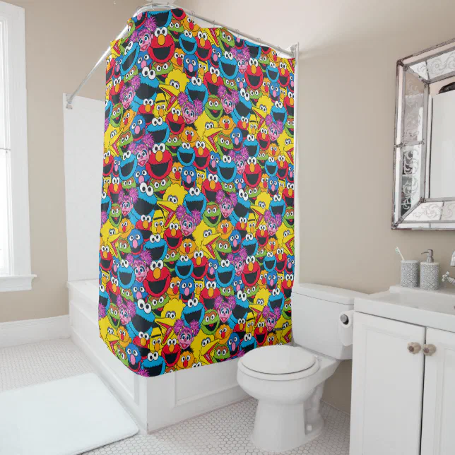 Sesame Street Crew Pattern Shower Curtain | Zazzle