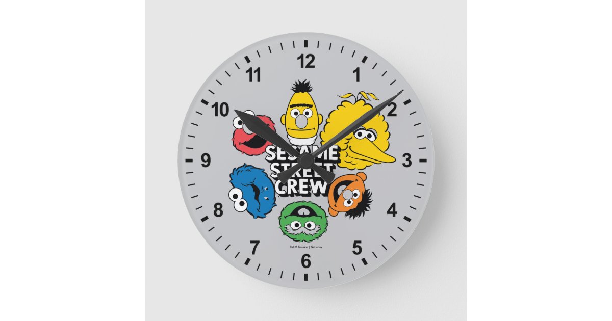 Sesame Street Crew Round Clock | Zazzle