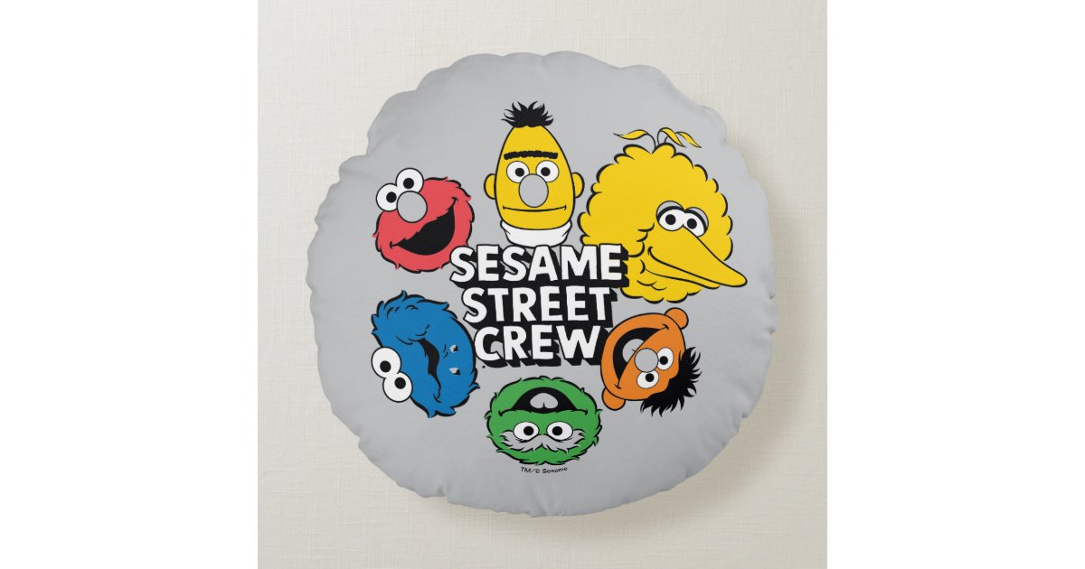 Sesame Street Crew Round Pillow | Zazzle