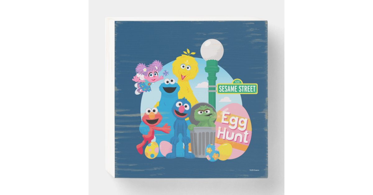 Sesame Street Easter Egg Hunt Wooden Box Sign | Zazzle