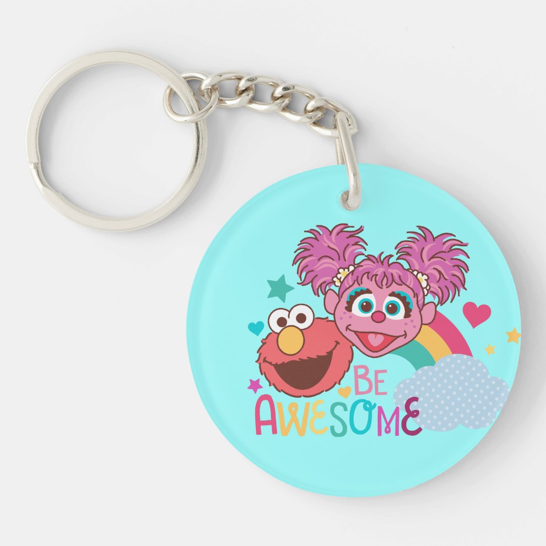 Sesame Street | Elmo & Abby - Be Awesome Keychain | Zazzle