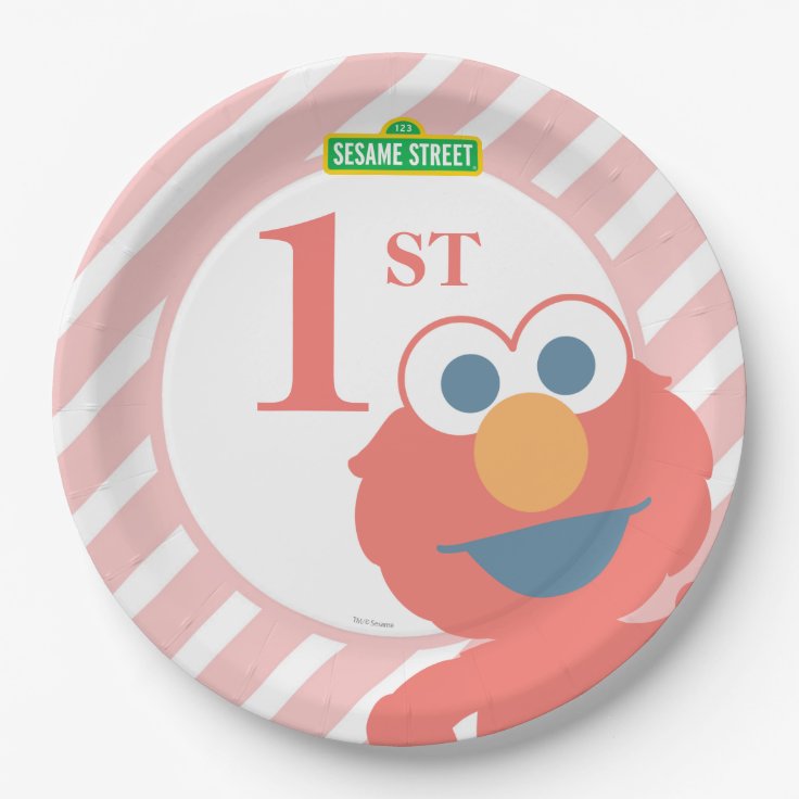 Sesame Street | Elmo - Baby Birthday Paper Plate | Zazzle