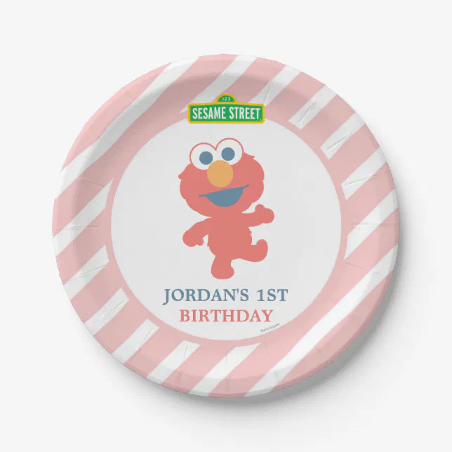 Sesame Street | Elmo - Baby Birthday Paper Plate | Zazzle