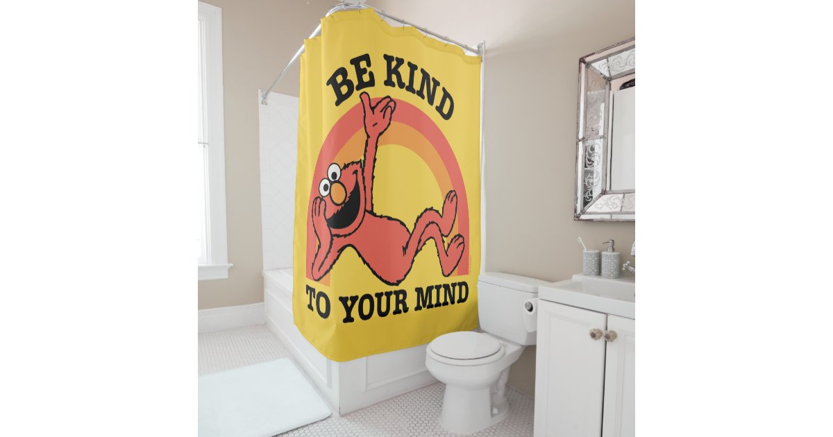 Sesame Street | Elmo Be Kind to Your Mind Shower Curtain | Zazzle