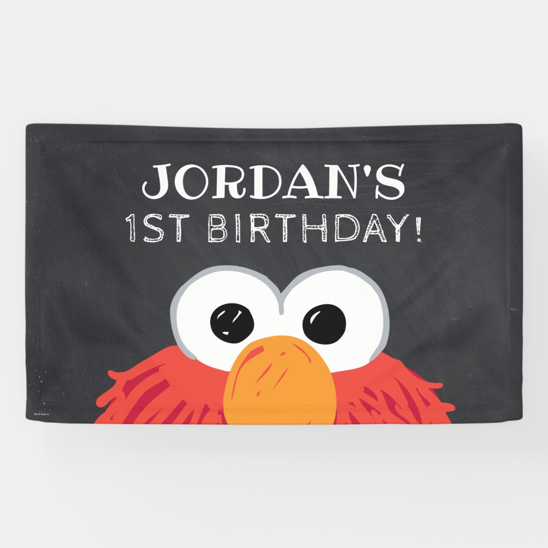 Sesame Street | Elmo Birthday Chalkboard Banner | Zazzle