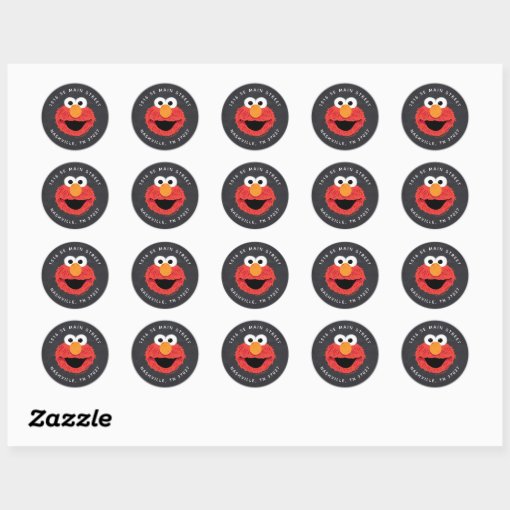 Sesame Street | Elmo Birthday Chalkboard Classic Round Sticker | Zazzle