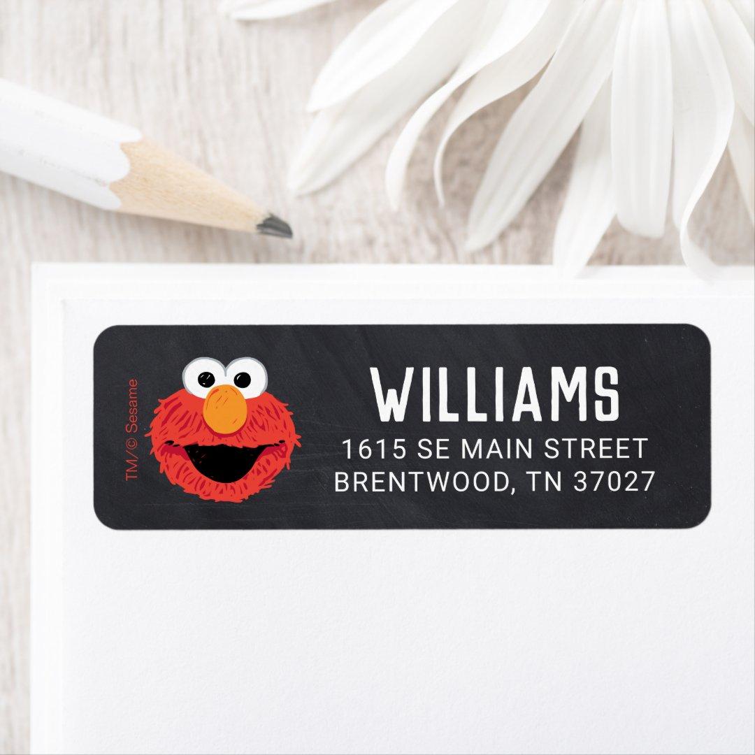 Sesame Street | Elmo Birthday Chalkboard Label | Zazzle