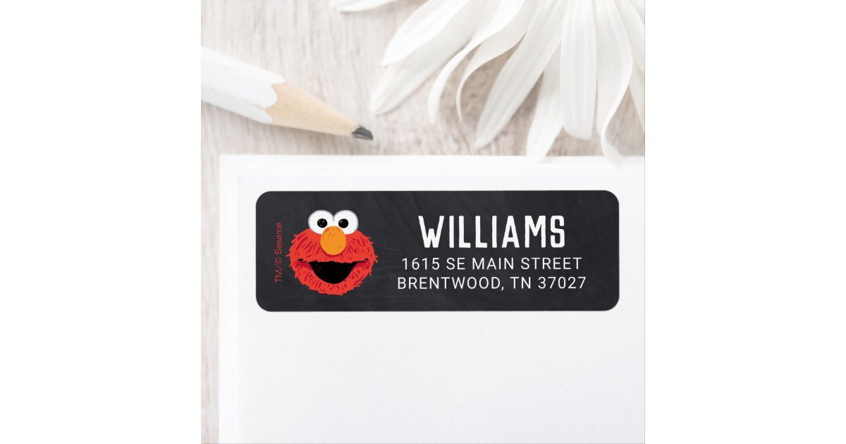 Sesame Street | Elmo Birthday Chalkboard Label | Zazzle