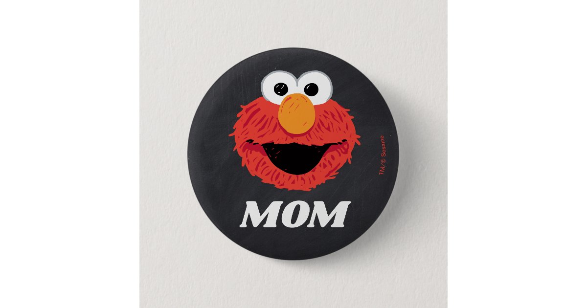 Sesame Street | Elmo Birthday Chalkboard Mom Button | Zazzle