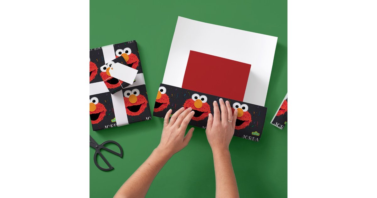 Sesame Street | Elmo Birthday Chalkboard Wrapping Paper | Zazzle