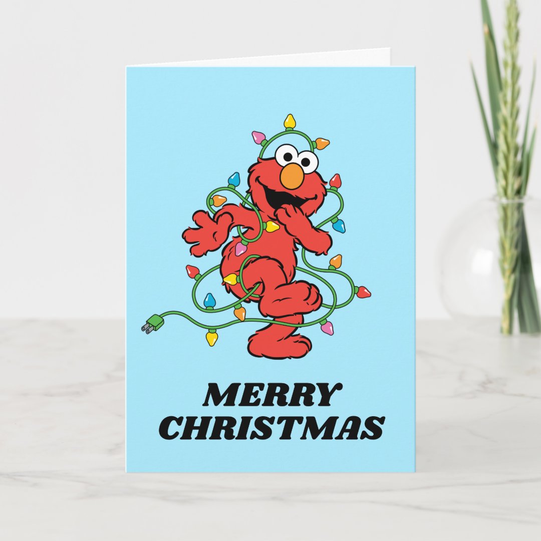 Sesame Street | Elmo Christmas Lights Card | Zazzle