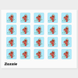 Sesame Street | Elmo Christmas Lights Square Sticker | Zazzle