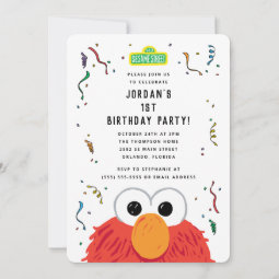Sesame Street | Elmo Confetti Birthday Invitation | Zazzle