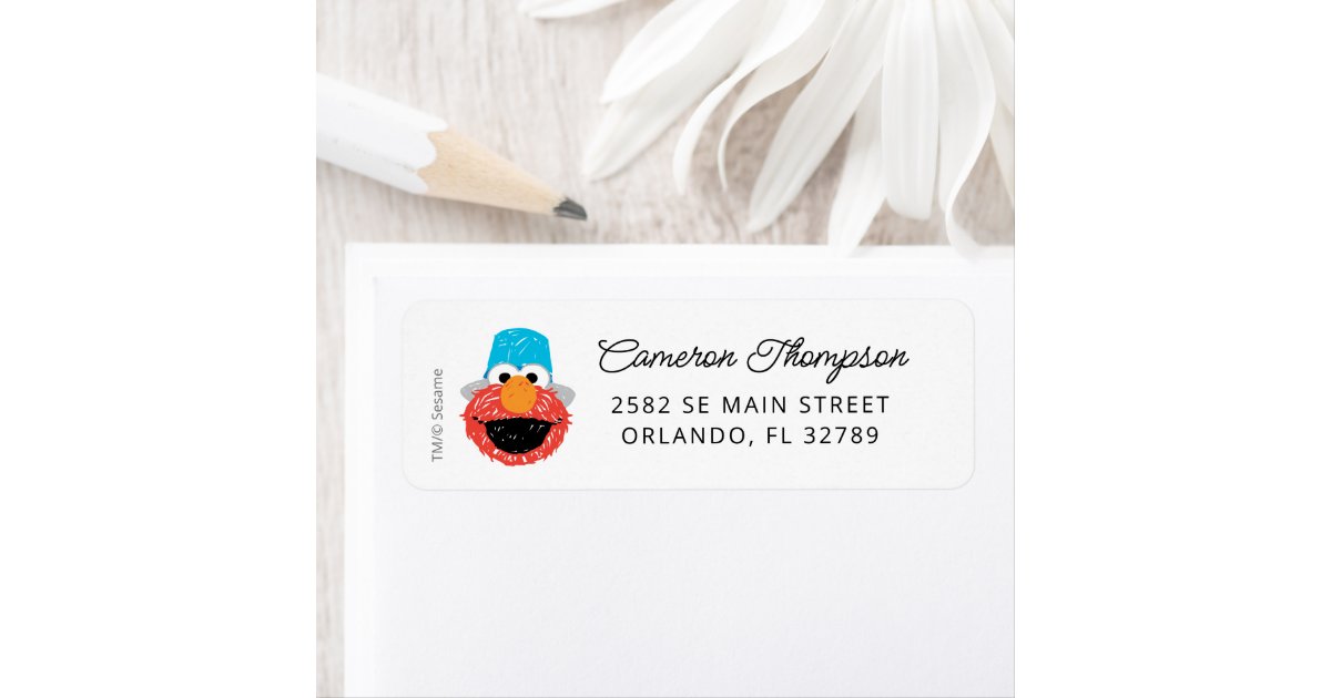 Sesame Street Elmo Confetti Birthday Label | Zazzle
