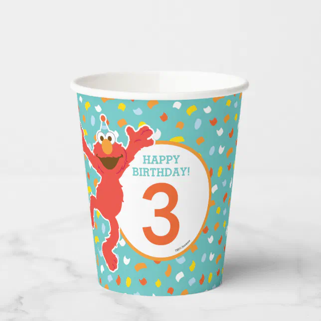 Sesame Street | Elmo Confetti Birthday Paper Cups | Zazzle