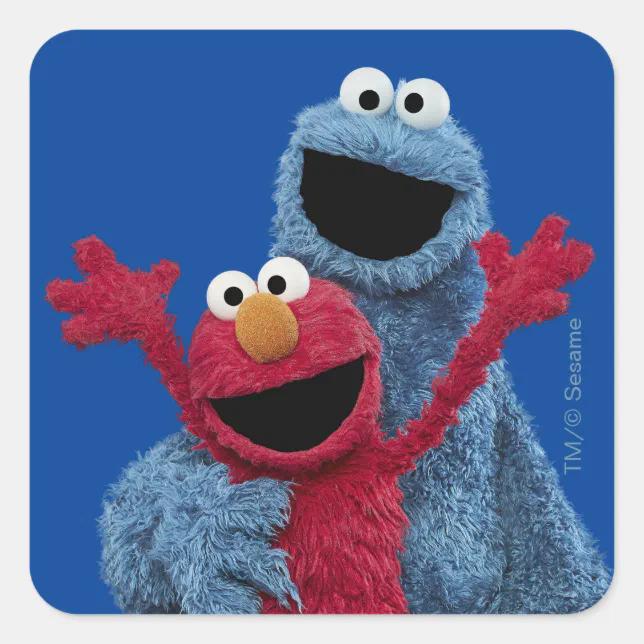 Sesame Street | Elmo & Cookie Monster Square Sticker | Zazzle