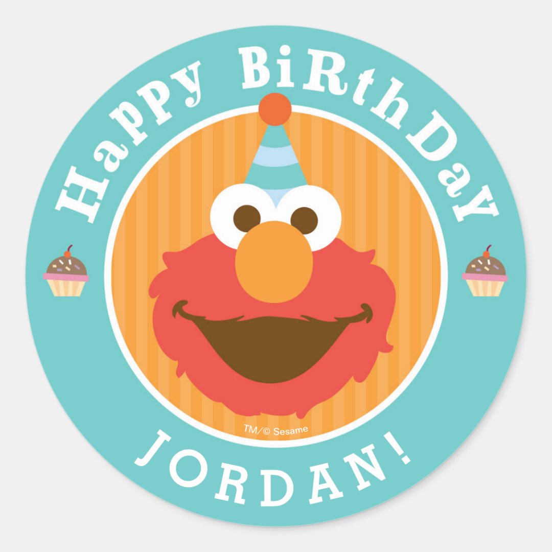 Sesame Street | Elmo - Cupcake & Confetti Birthday Classic Round ...