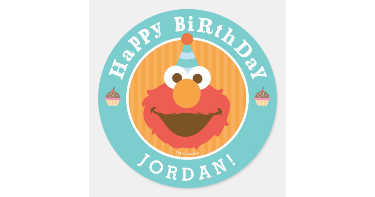 Sesame Street | Elmo - Cupcake & Confetti Birthday Classic Round ...