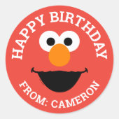 Sesame Street Elmo Face | Happy Birthday Gift Tag | Zazzle